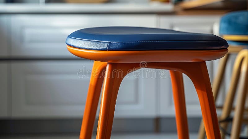 Modern Stool Blue Seat Contemporary Kitchen Setting Stock Photos - Free ...