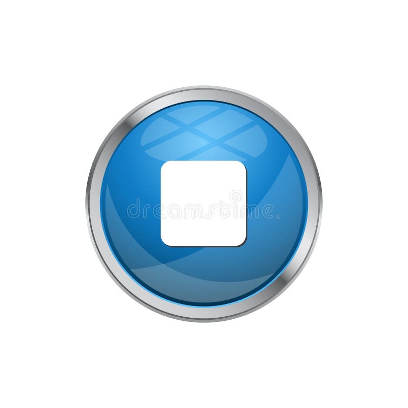 Modern Stop Icon Button Logo Stock Vector - Illustration of sign, music ...