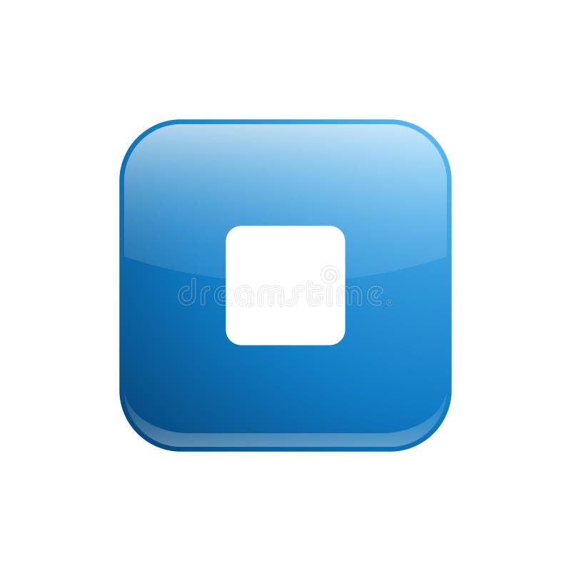 Modern Stop Icon Button Logo Stock Vector - Illustration of sign, music ...