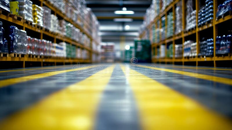Modern Storage Facility Floor Yellow Markings Stock Photos - Free ...