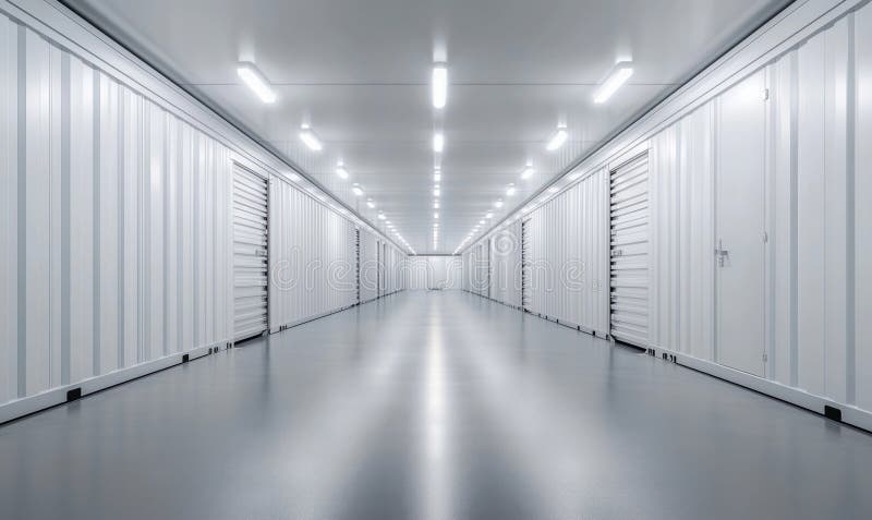 Modern Storage Facility Interior with Clean Lines and Bright Lighting ...