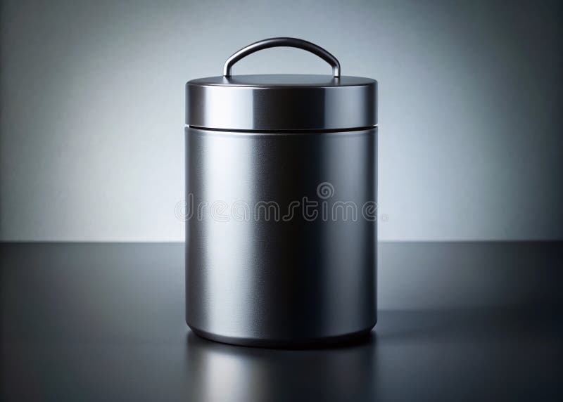 Modern Storage Solution Stylish Black Cylindrical Container with a ...