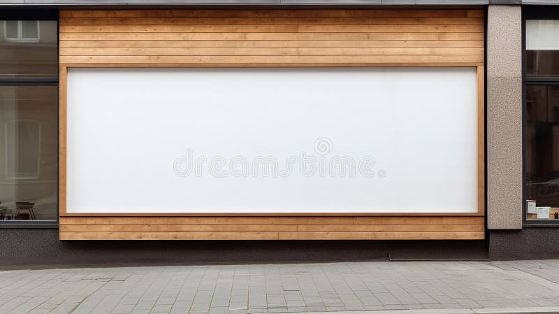 Modern Store with Blank Billboard on Vitrine Stock Illustration ...
