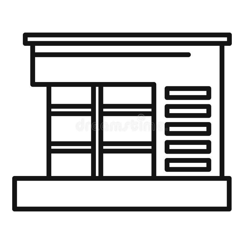 Modern Store Building Facade with Big Windows Icon Stock Vector ...