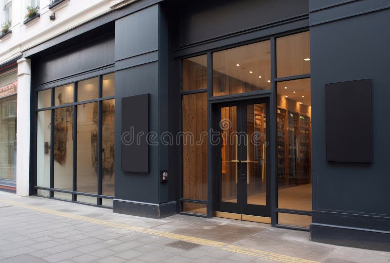 Modern Store Entrance with Blank Signboard for Your Design Extreme ...