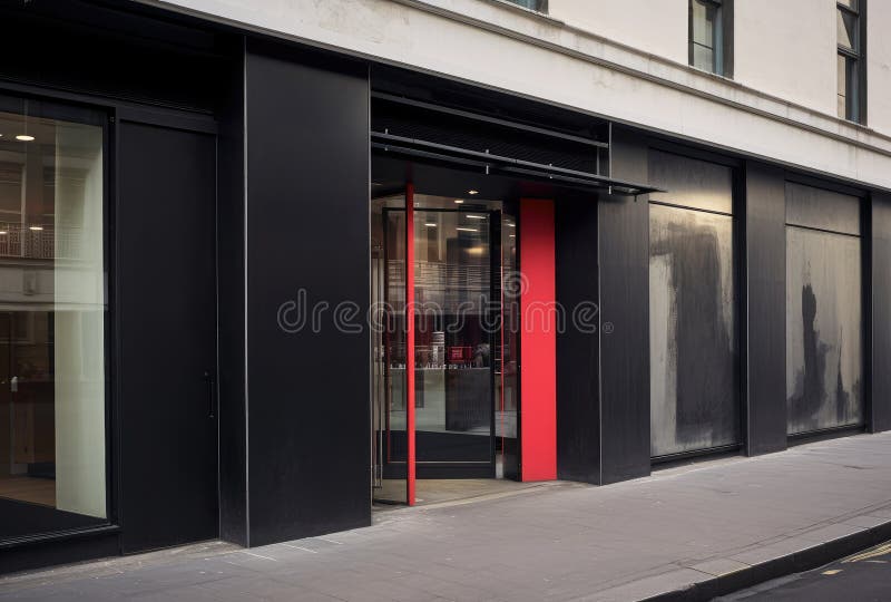 Modern Store Entrance with Blank Signboard for Your Design. Generative ...