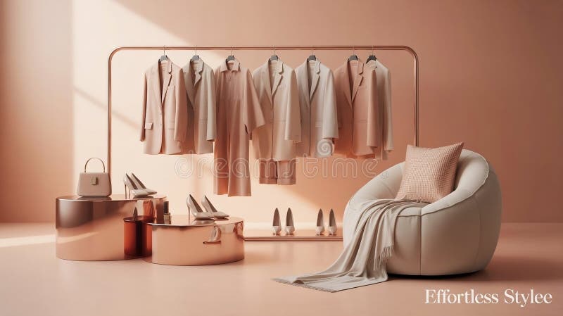 A Modern Store Interior, Prioritizes a Clean, Open Stock Illustration ...