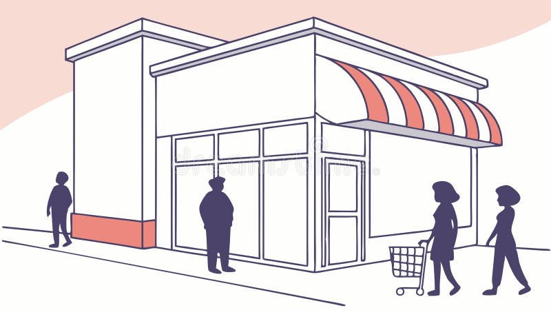 Modern Storefront with Customers, Highlighting Retail and Shopping ...