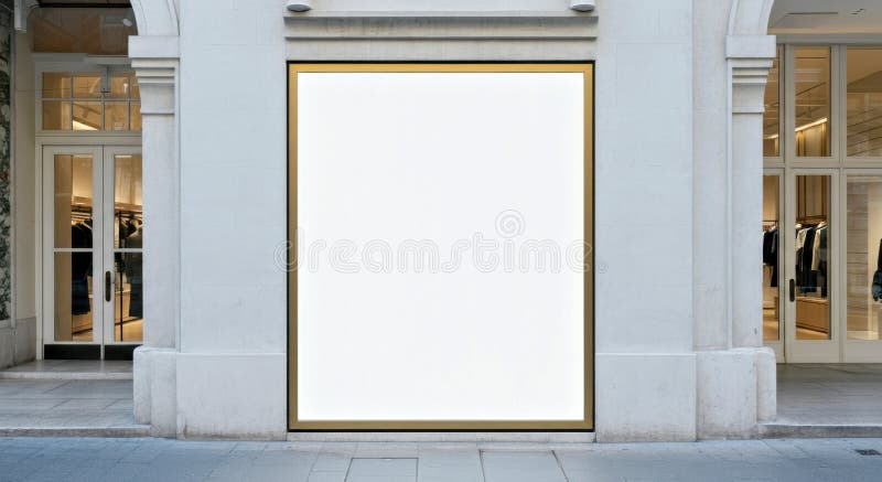 Modern Storefront with Large Illuminated Display Window in Urban ...