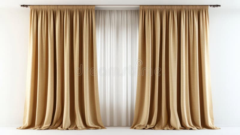 Modern Straight Curtains Isolated for Interior Design Concepts Stock ...