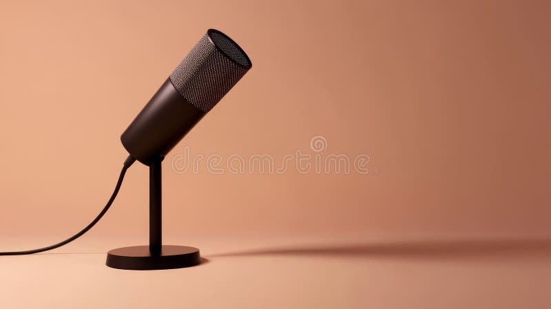 Modern Streaming Microphone in Minimalistic Design with Warm Taupe ...