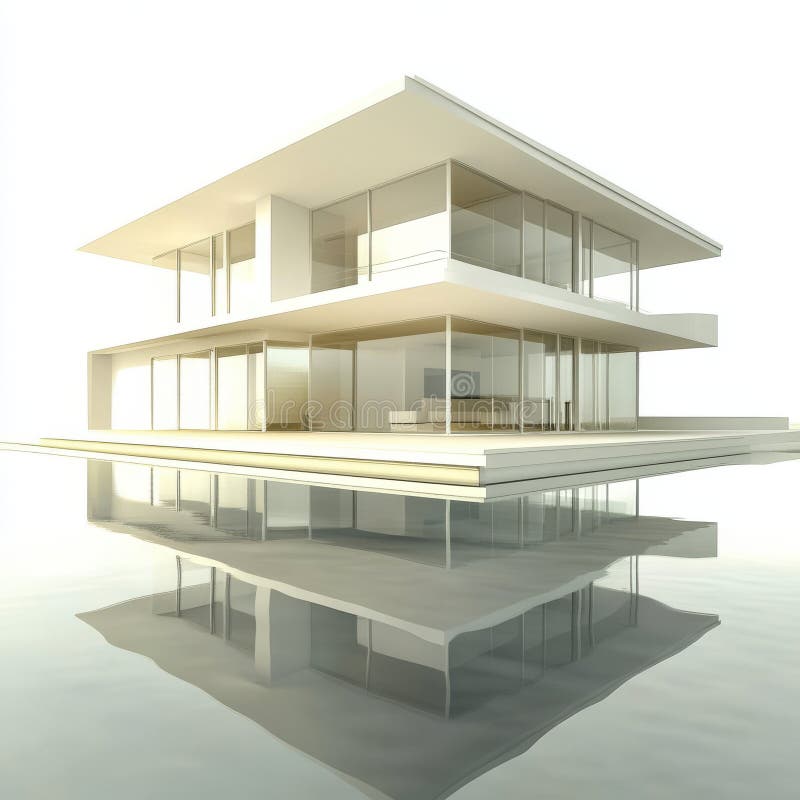 Modern Streamlined Architectural Design Clean Minimalist Geometric ...