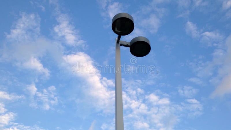 Led Street Light on Blue Sky Background at Sunny and Cloudy Day. Stock ...
