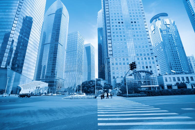 Modern street in shanghai stock photo. Image of district - 22450836