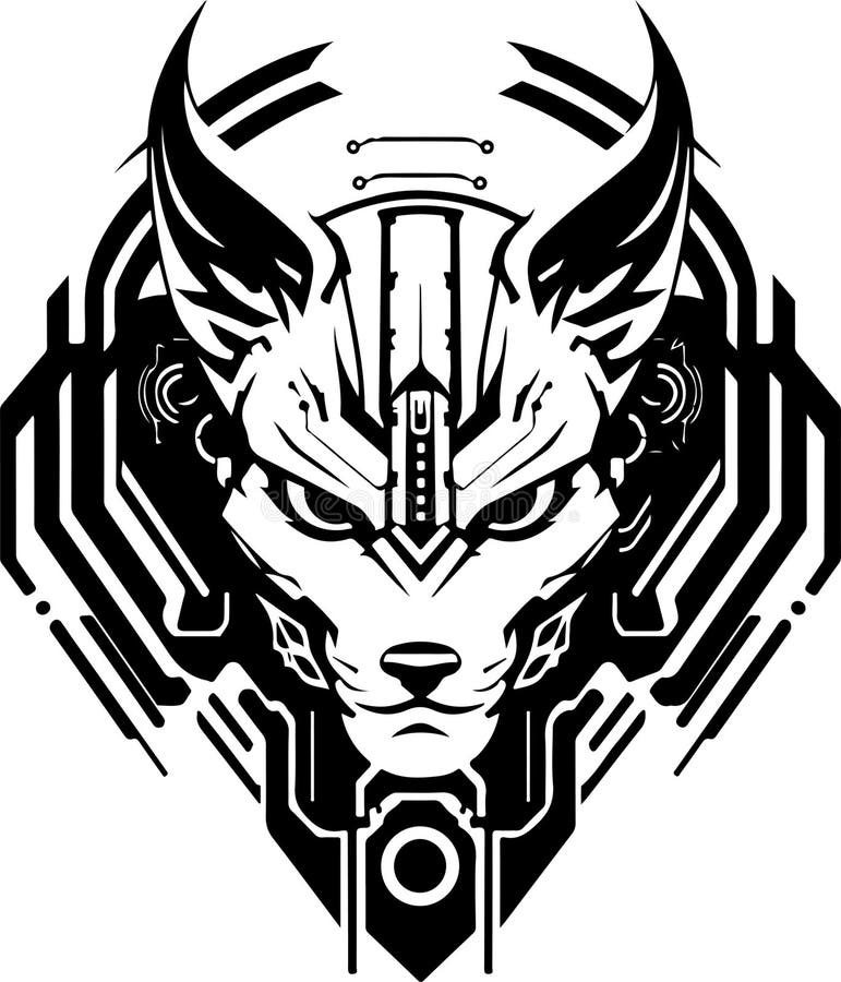 Modern Strict Logo Template of Abstract Cat or Sphinx Head. Vector ...