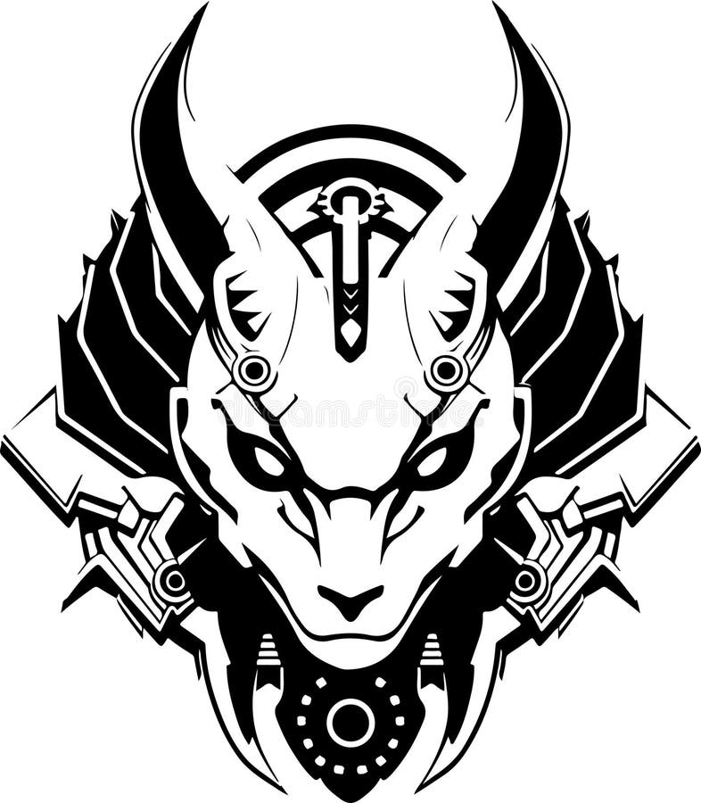 Modern Strict Logo Template of Abstract Cat or Sphinx Head. Vector ...