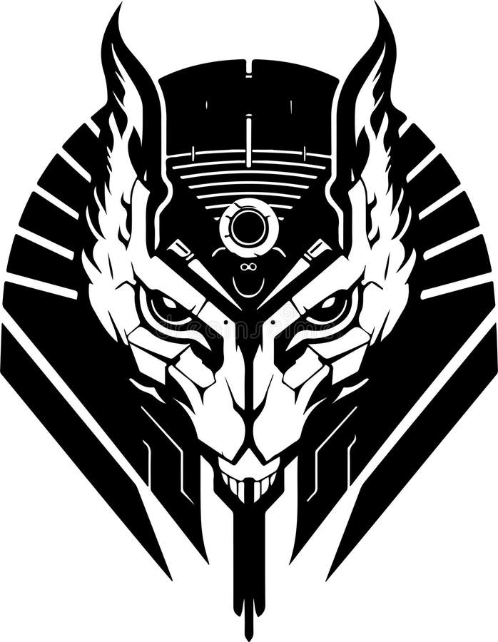 Modern Strict Logo Template of Abstract Cat or Sphinx Head. Vector ...