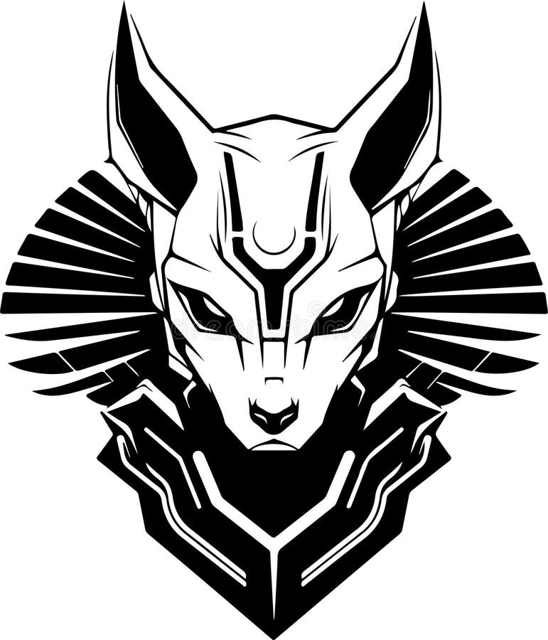 Modern Strict Logo Template of Abstract Cat or Sphinx Head. Vector ...