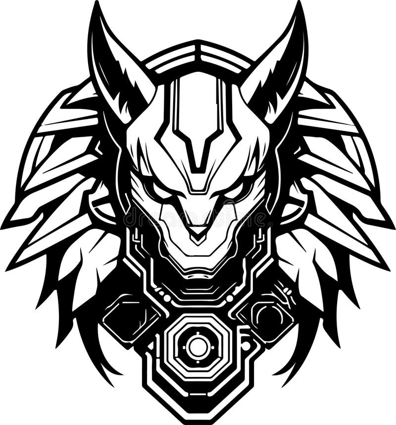 Modern Strict Logo Template of Abstract Cat or Sphinx Head. Vector ...