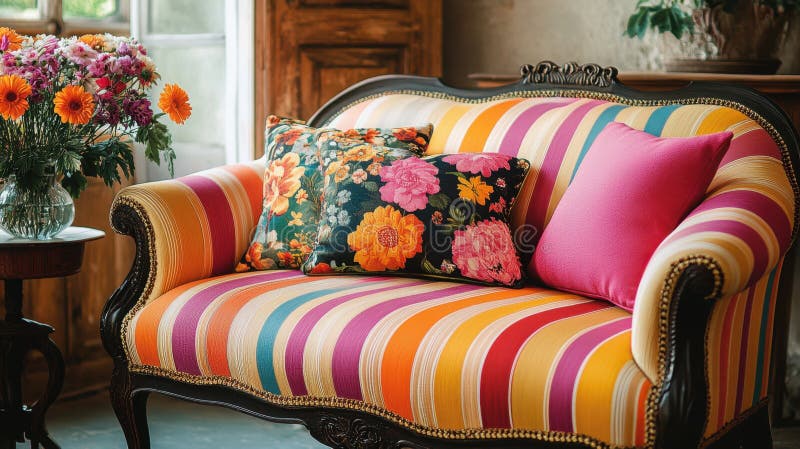 Modern Stripe Patterns, Bright Stripes on Fabric Create a Lively Touch ...