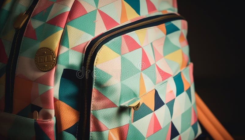 Modern Striped Jacket with Multi Colored Backpack, Perfect for Summer ...