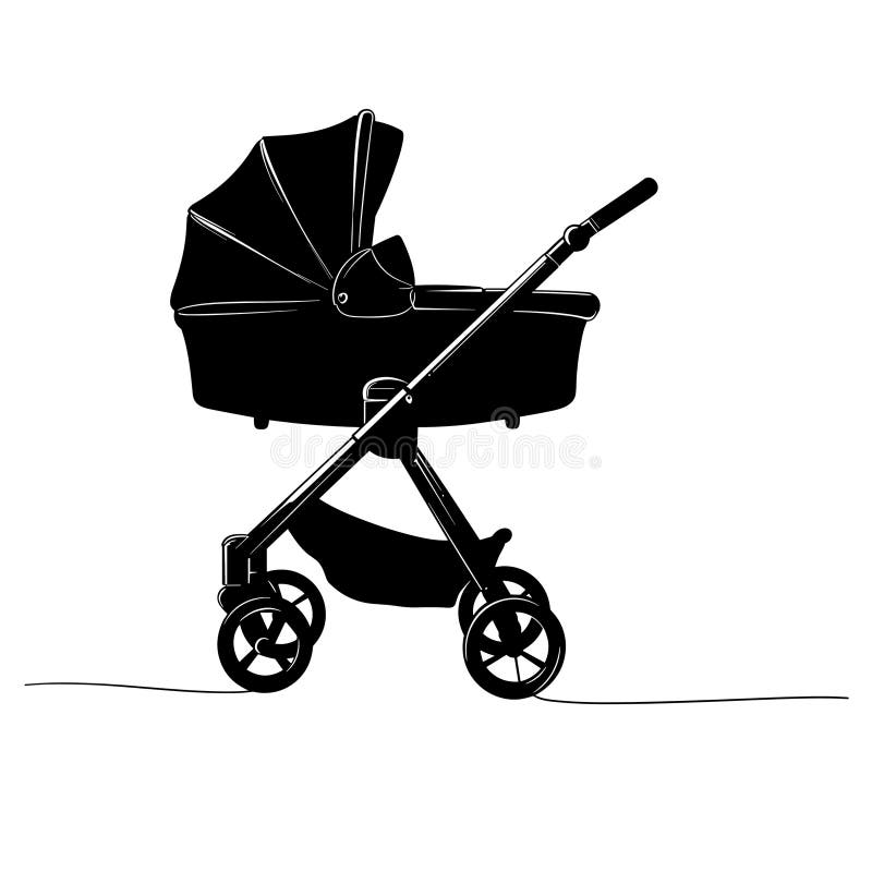 Stroller Silhouette Stock Illustrations – 5,380 Stroller Silhouette ...