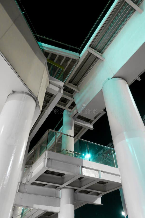 Modern Structure in Gray and Blue Angles, Modern Construction Concept ...