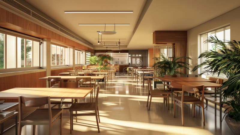 A Modern Student Lounge with Ample Seating, Large Windows, and Natural ...