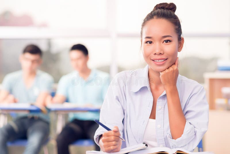 Group of Happy Students in College Stock Photo - Image of table, school ...