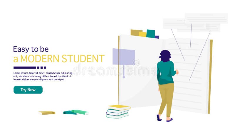 Modern Students Flat Background Stock Vector - Illustration of modern ...
