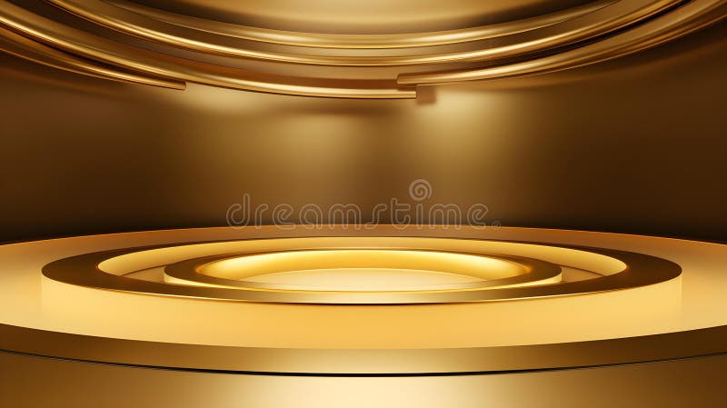 Modern Studio Background in Golden Colors. Elegant Room for Product ...