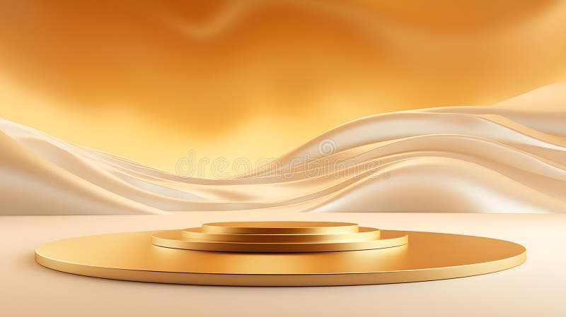 Modern Studio Background in Golden Colors. Elegant Room for Product ...