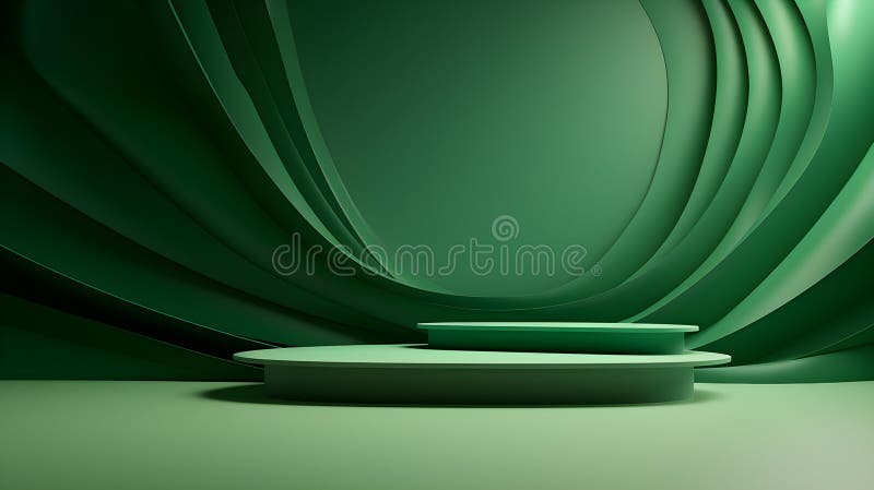 Modern Studio Background in Green Colors. Elegant Room for Product ...