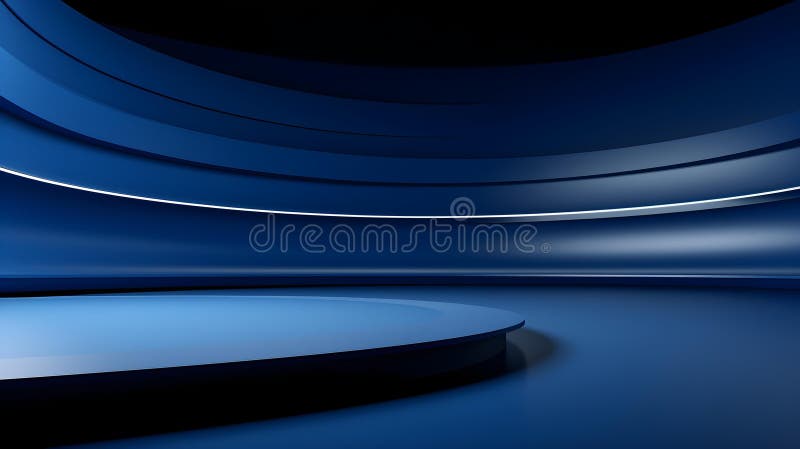 Modern Studio Background in Blue Colors. Elegant Room for Product ...
