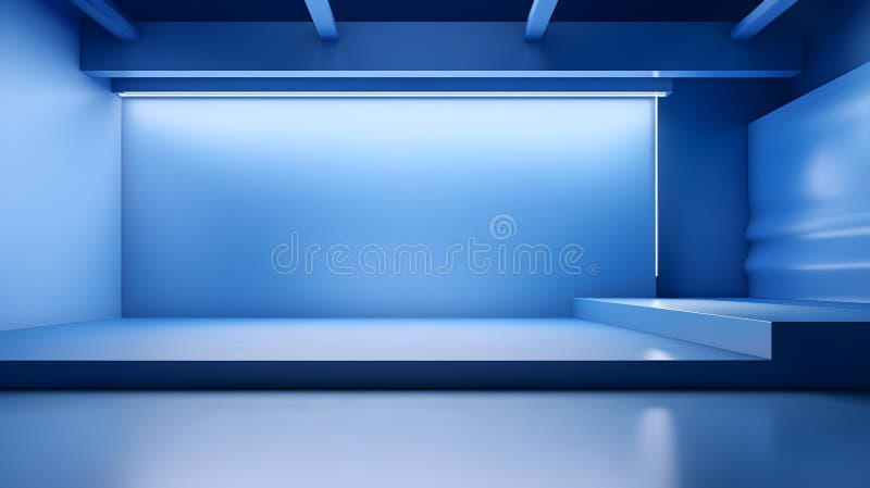 Modern Studio Background in Blue Colors. Elegant Room for Product ...