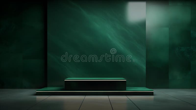 Modern Studio Background in Emerald Colors. Elegant Room for Product ...
