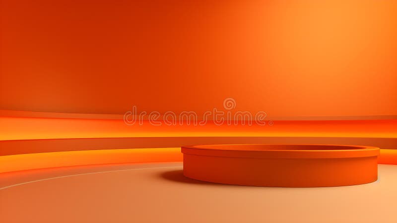 Modern Studio Background in Orange Colors. Elegant Room for Product ...