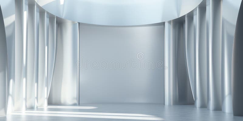 A Modern Studio with Curved Walls and Soft Lighting Creating a ...