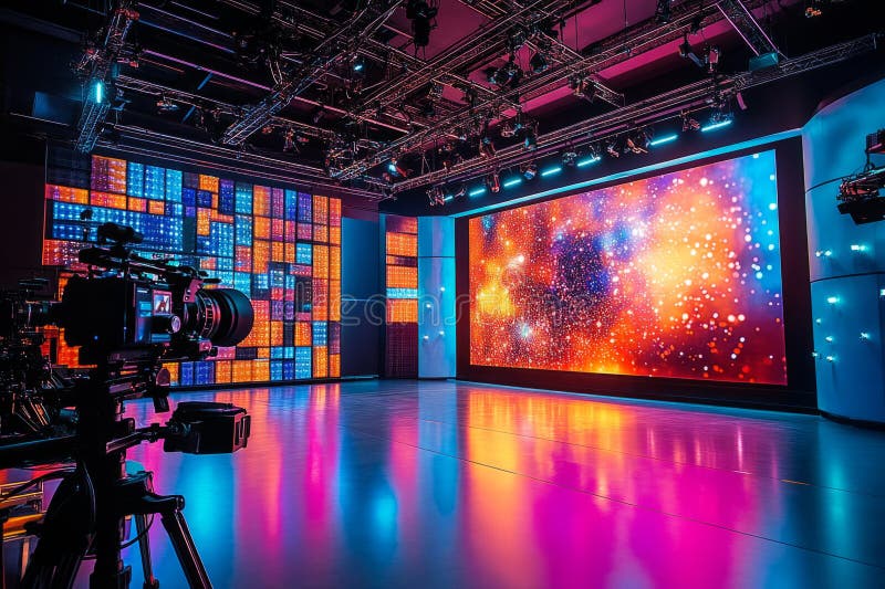 Modern Television Studio Setup Cameras Screens Broadcasting Stock ...