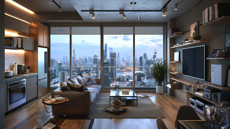 Stylish Modern Studio Apartment with Breathtaking Panoramic City View ...