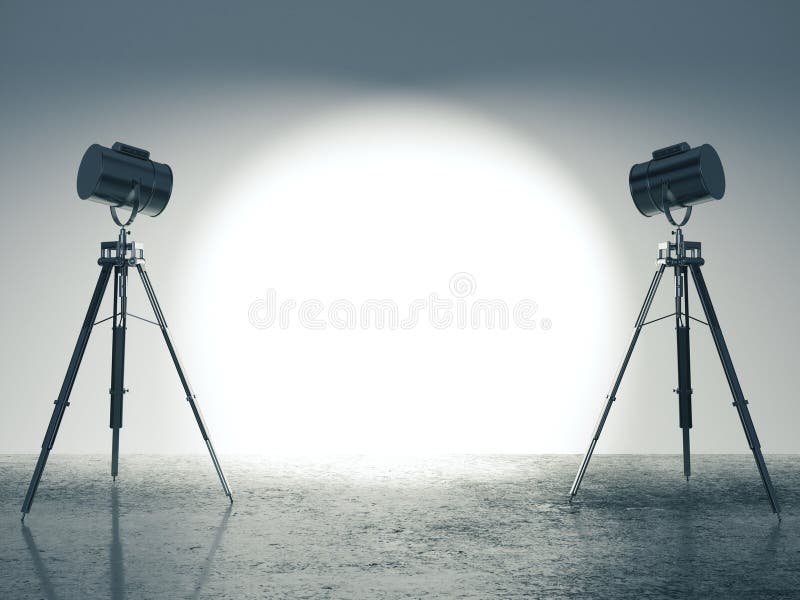 Modern Studio with Lighting Equipment Stock Illustration - Illustration ...