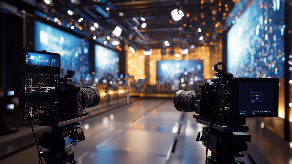 A Modern Studio Setup with Cameras and Screens for a Professional ...