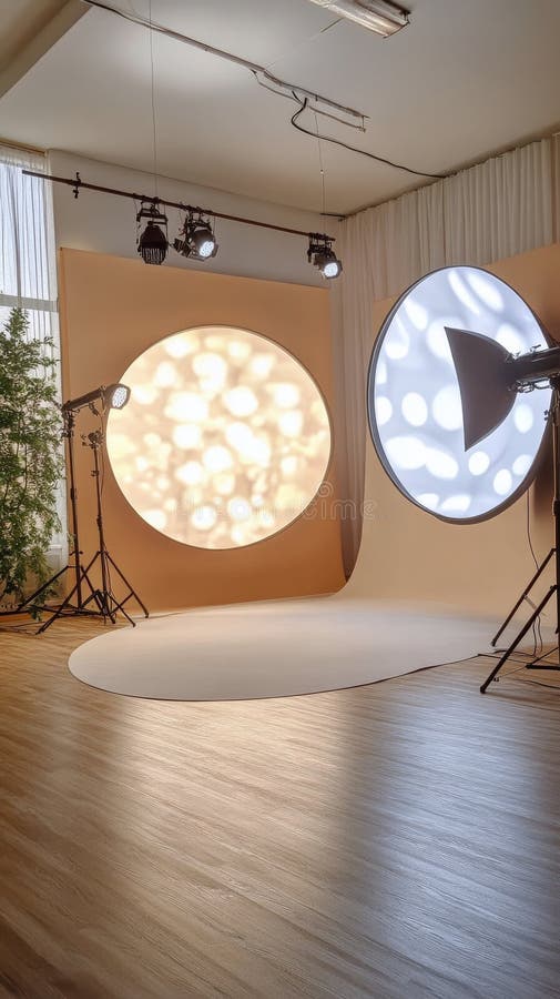 Modern Studio Setup with Lighting Equipment and Backdrops for Creative ...
