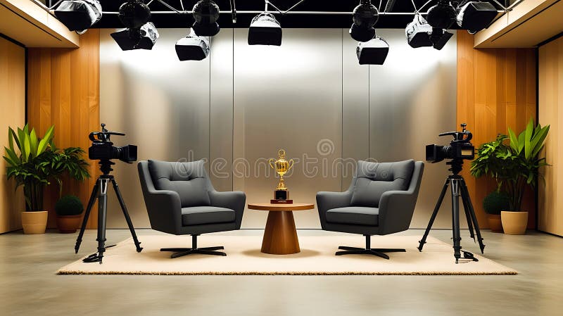 Modern Studio Setup Minimalist Interview Room Stock Illustration ...