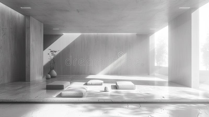 Modern Studio with Zen-inspired Architectural Elements. Stock ...