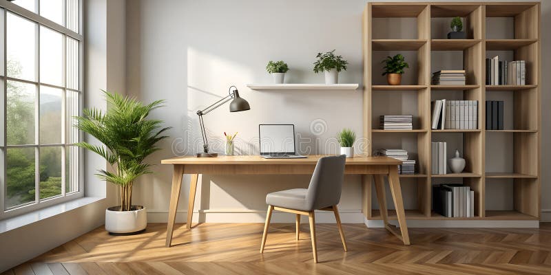 Modern Study Table in a Study Room AI Generative Stock Illustration ...