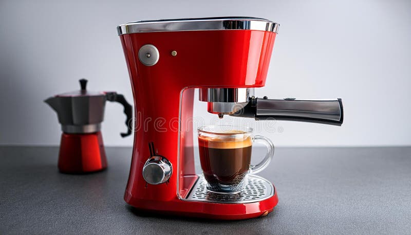 A Modern and Stunning Bright Red Espresso Machine Perfect for Making ...