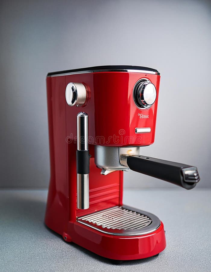 A Modern and Stunning Bright Red Espresso Machine Perfect for Making ...