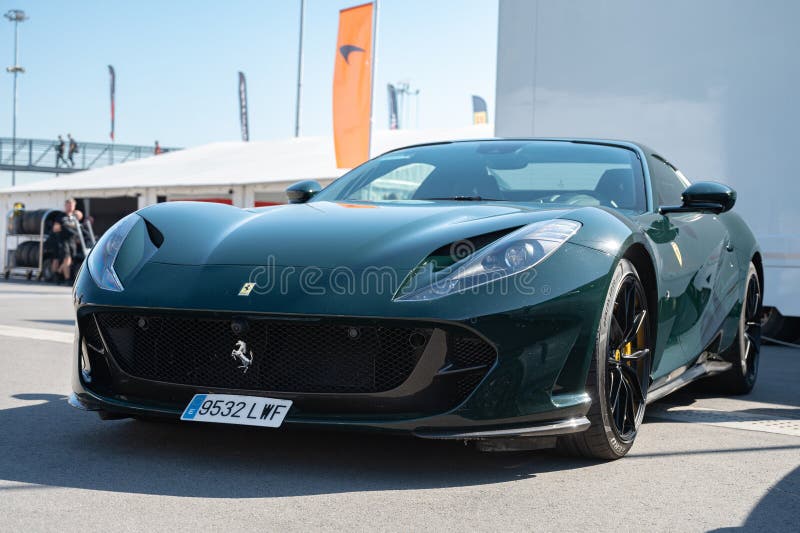 Modern and Stunning and Elegant Dark Green Ferrari 812 GTS Editorial ...