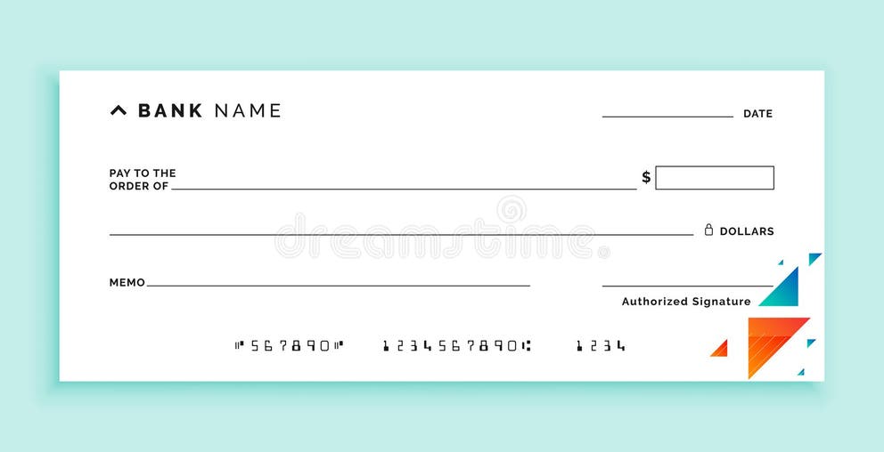 Modern Style Bank Cheque Check Voucher Template Stock Illustration ...